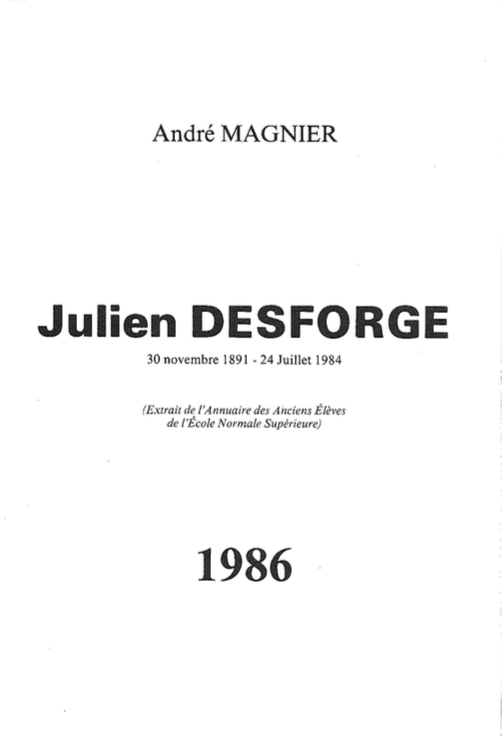 DESFORGE Julien | Georges et les autres